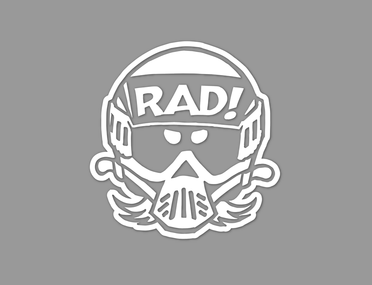 RADICAL RICK 5X5 WHITE VINYL DECAL