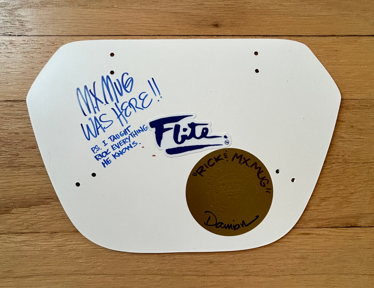 “Rick and MX Mug” Original Art Number Plate – RADICAL RICK