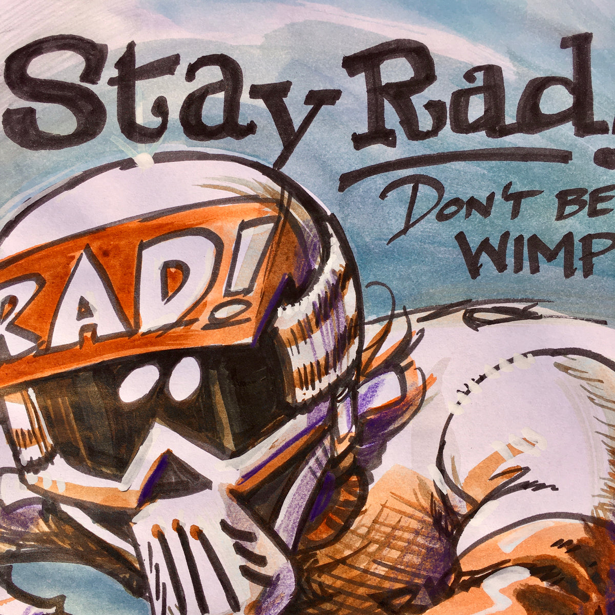 "STAY RAD SEPIA TONE" watercolor – RADICAL RICK